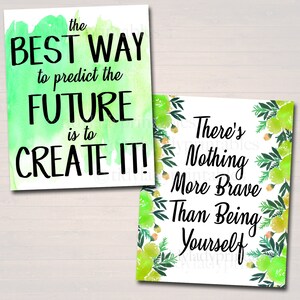 SET OF 12 Inspirational Watercolor Printable Posters School Counselor ...