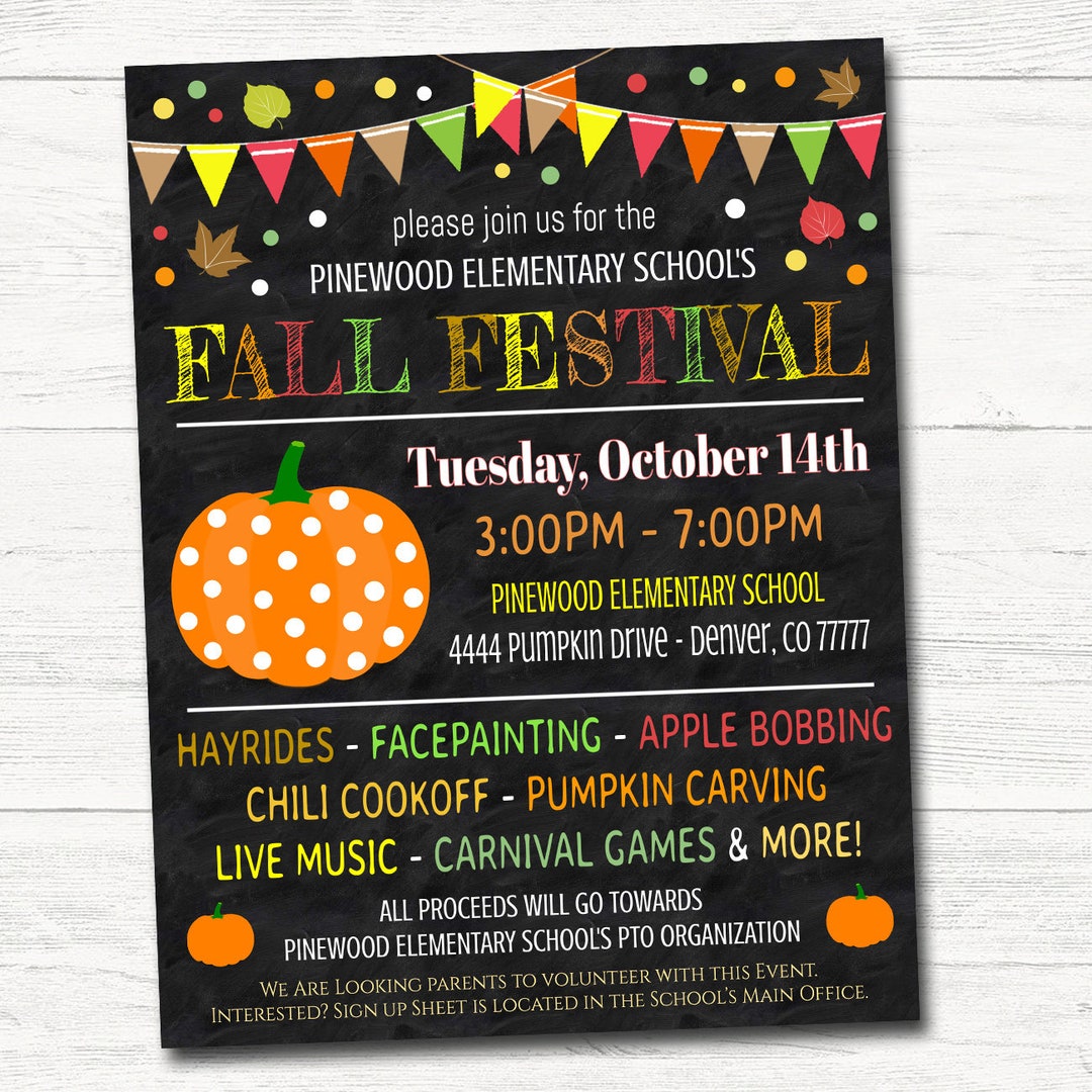 Editable Fall Festival Flyer: Harvest Halloween Event (digital Download ...