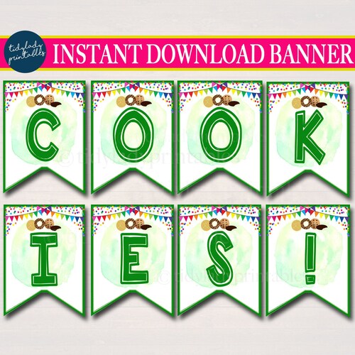 Cookie Booth Bunting Banner Instant Download Cookie Sales - Etsy