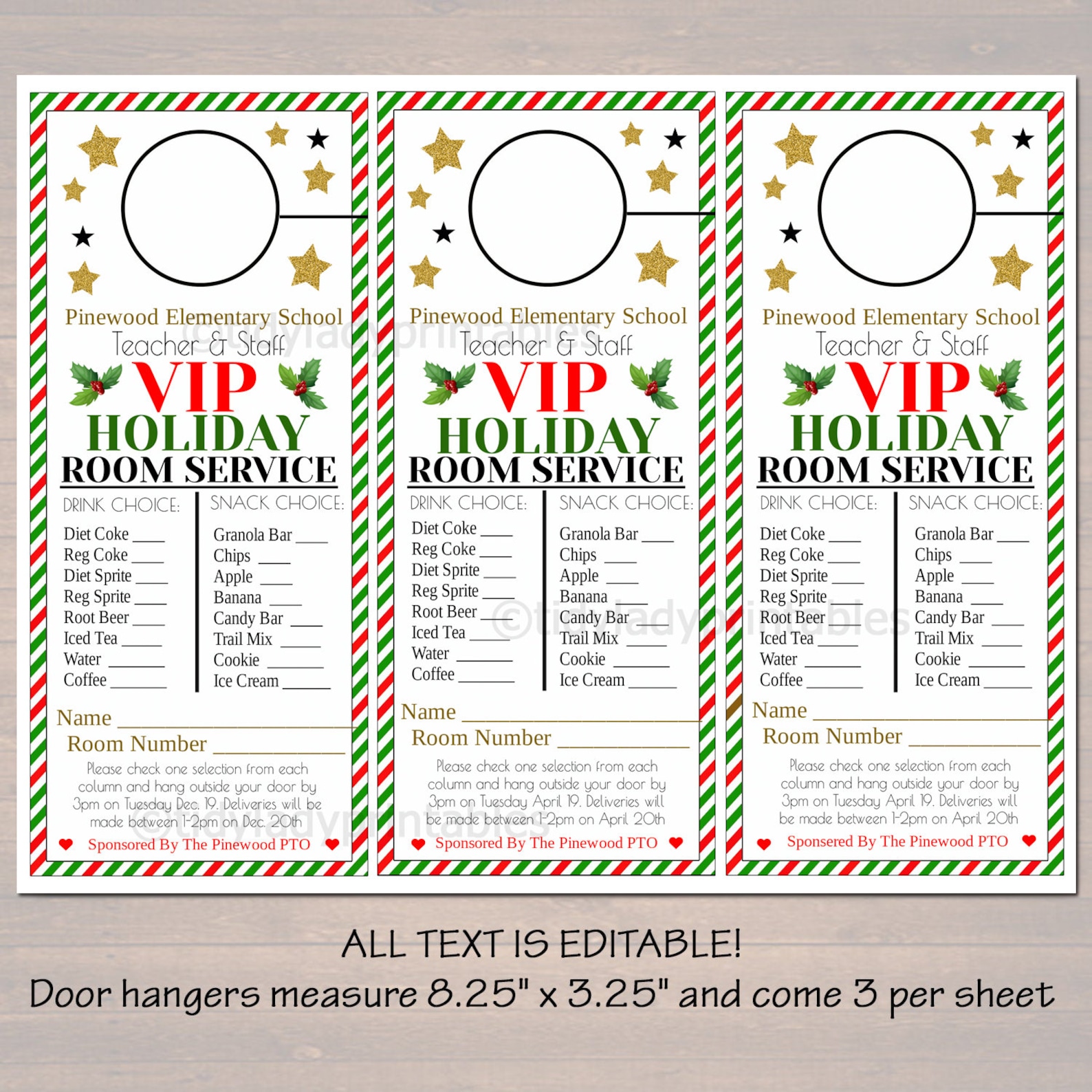 Holiday Room Service Door Hanger INSTANT DOWNLOAD Christmas - Etsy