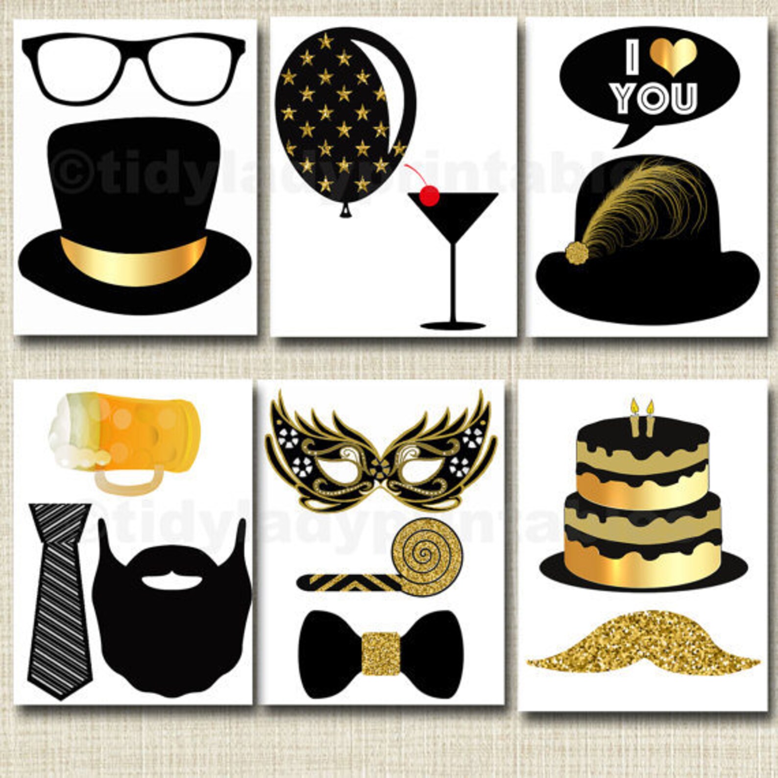 EDITABLE New Years Party Props Printable Photo Booth Props - Etsy