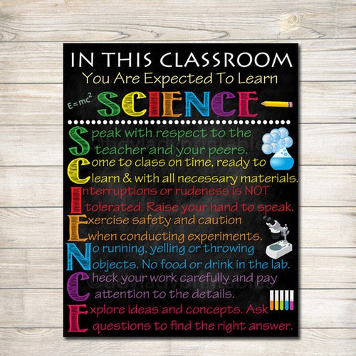 Science Classroom Rules Poster Science Class Decor Science - Etsy