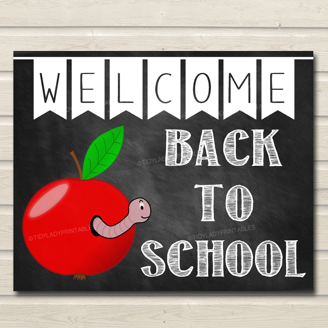 Welcome Back to School Sign, Classroom Decor, Apple School Decor ...
