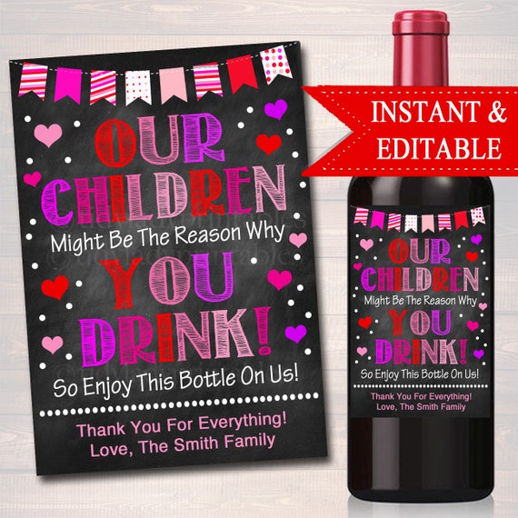 EDITABLE Our Child Might Be the Reason You Drink Valentines Day ...