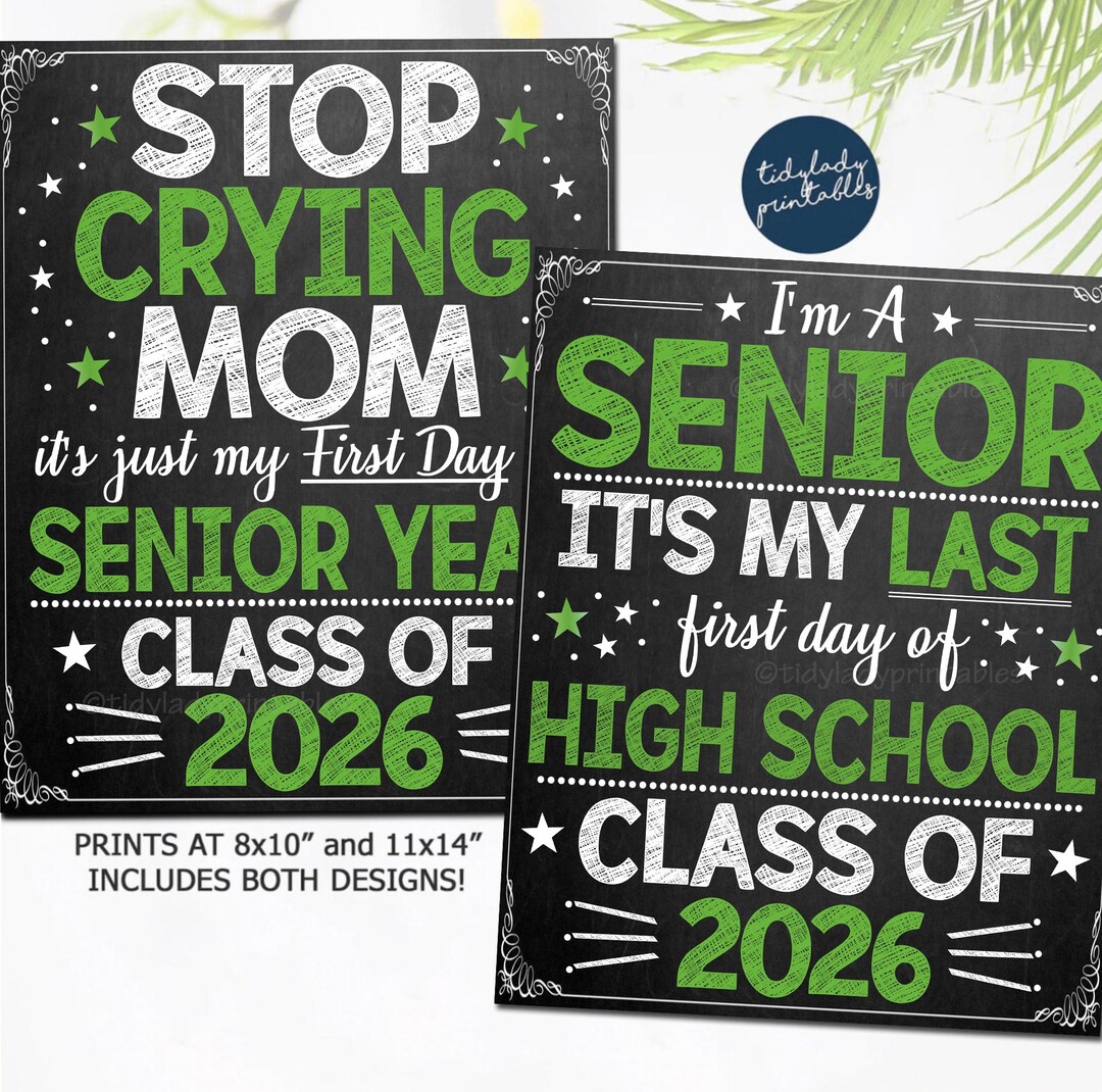First Day of Senior Year Sign First Day of 12th Grade Sign Class of ...