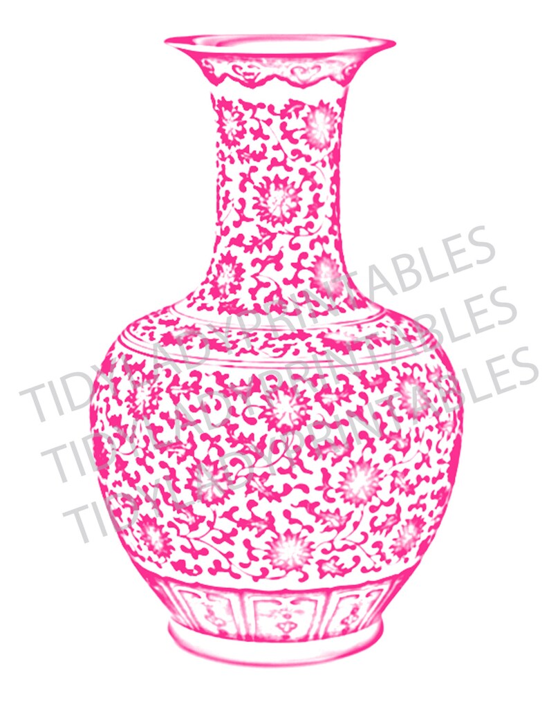 Pink Ginger Jar Digital Art Prints INSTANT DOWNLOAD Pink and - Etsy