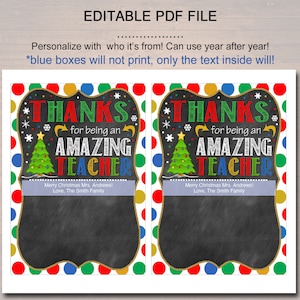Christmas Gift Card Holder Printable, Thanks for Being an Amazing ...