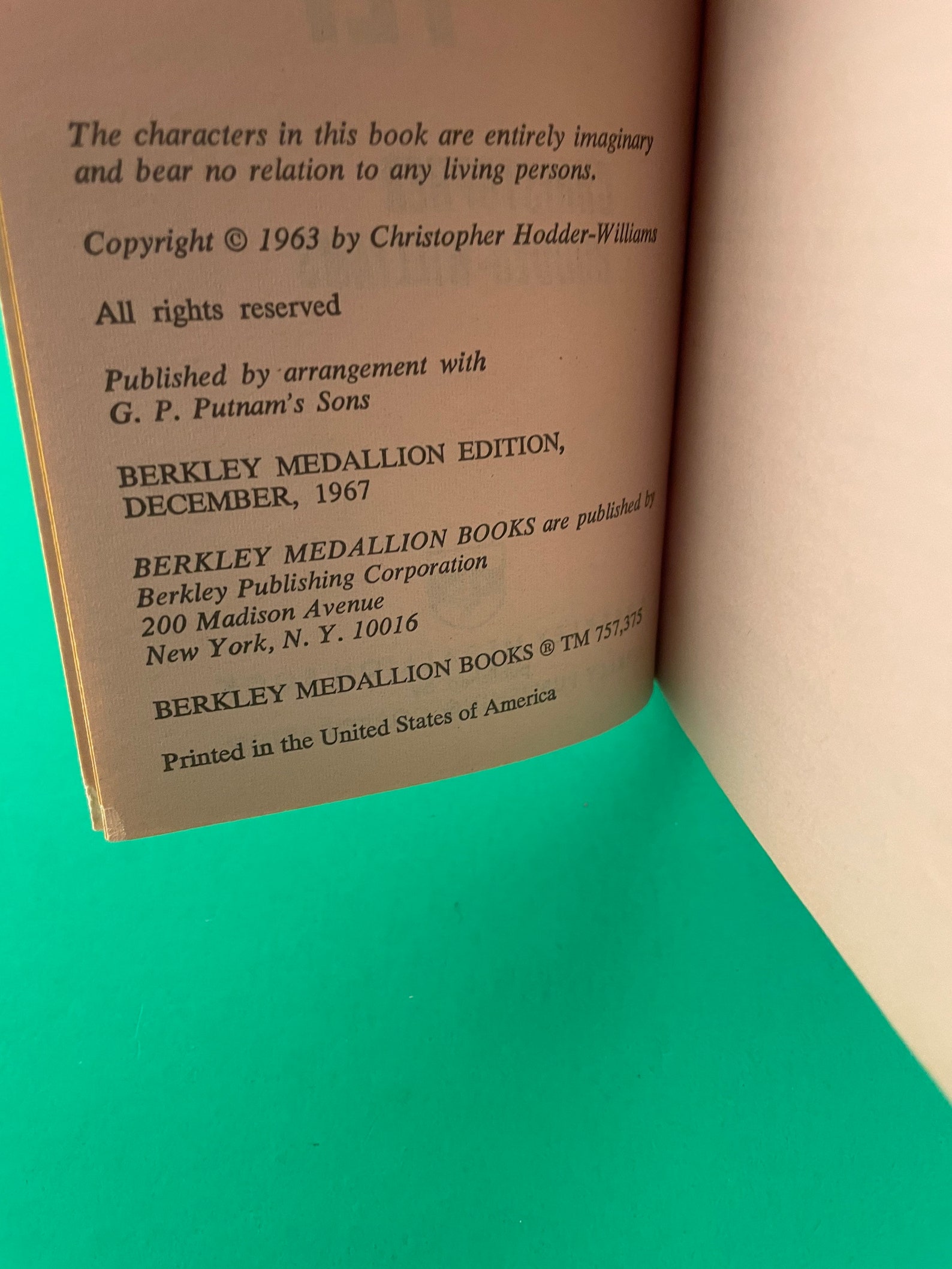 The Higher They Fly Christopher Hodder-williams Vintage 1967 Berkley ...