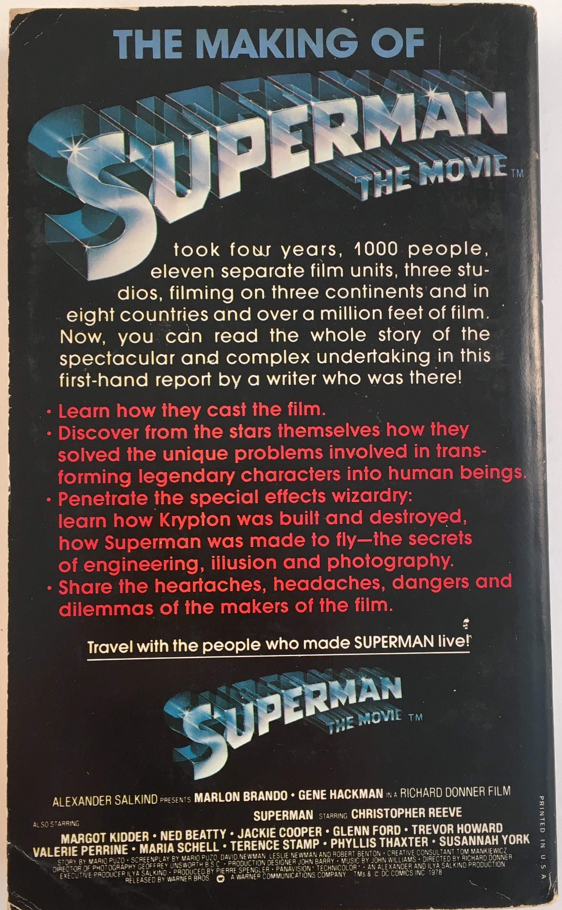The Making of Superman the Movie by David Petrou PB Paperback 1978 ...