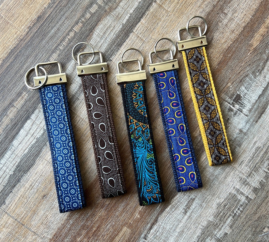 Shweshwe Fabric Wrist Strap Keychain, Wrist Keychain, Key Fob Keychain ...