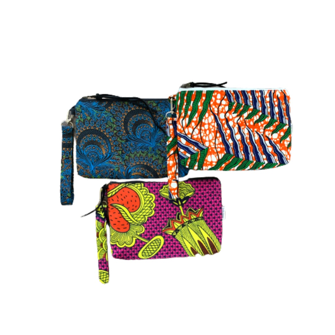 African Fabric Wristlet Purse, African Print Bag,ankara Clutch Purse ...