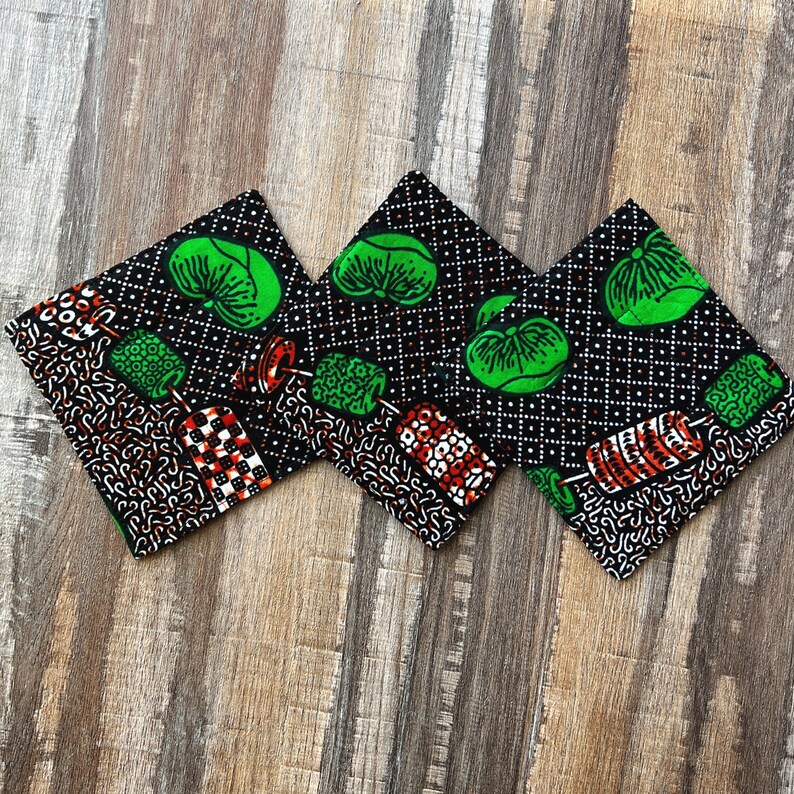 African Fabric Coasters, Drink Coasters, Mug Rug, Housewarming Gift ...