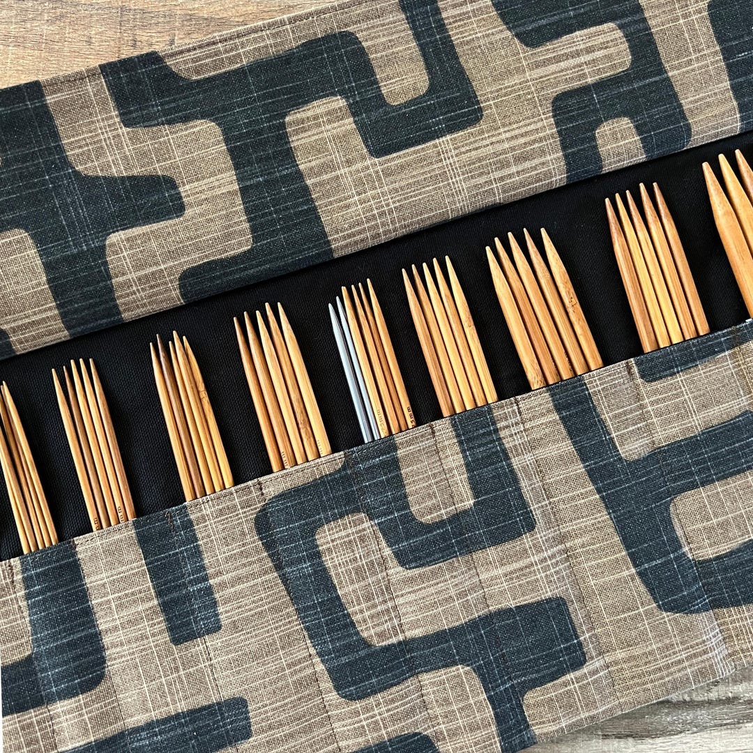 Brown DPN Needle Case, DPN Needle Holder, Knitting Needle Case, Double ...