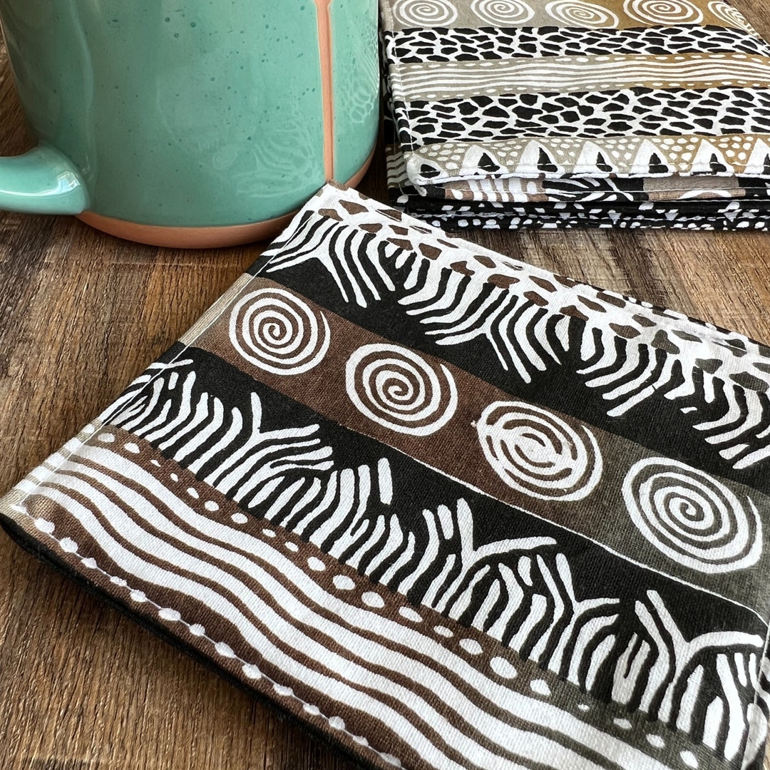 African Fabric Coasters, Drink Coasters, Mug Rug, Housewarming Gift ...