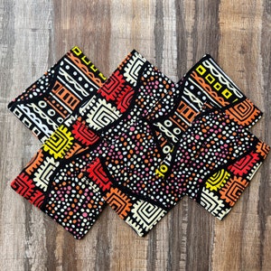 African Fabric Coasters, Mug Rug, Coaster Set of 6, Absorbent Coasters ...