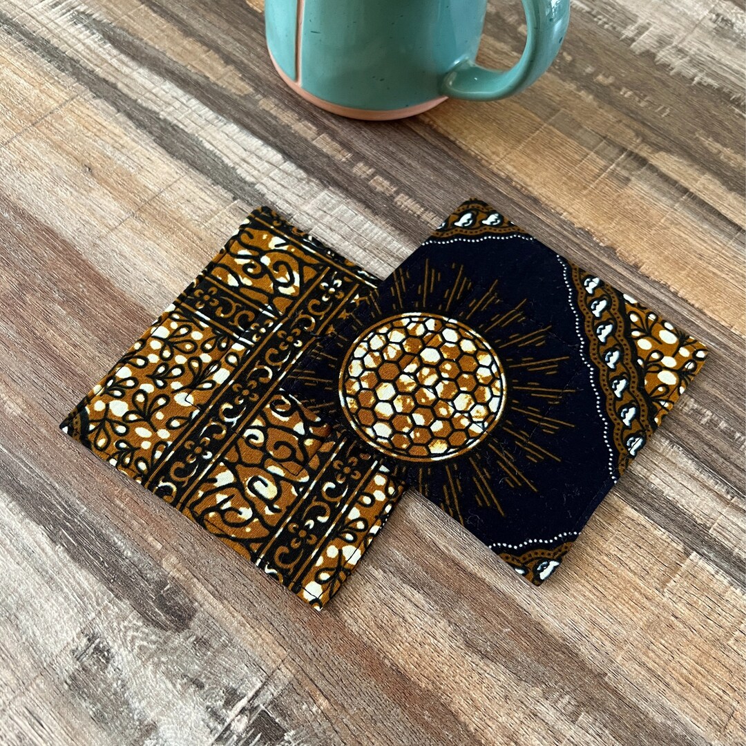 African Fabric Coasters, Drink Coasters, Mug Rug, Housewarming Gift ...