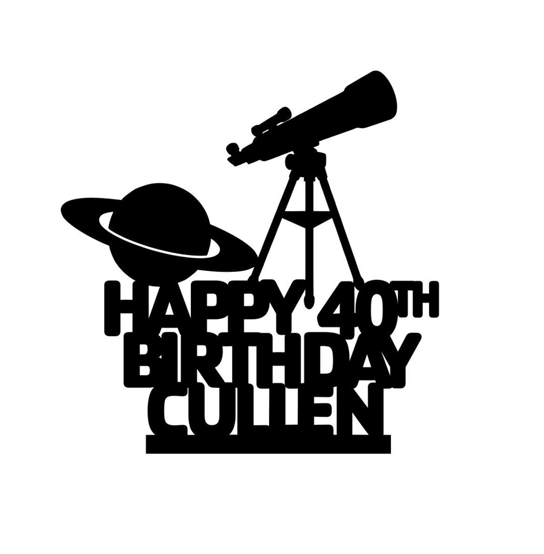 Space Cake Topper, Planet Cake Topper, Telescope Cake Topper, Outer ...