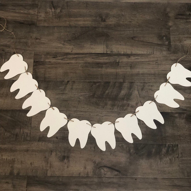 Tooth banner dentist banner first roorh banner tooth shaped | Etsy