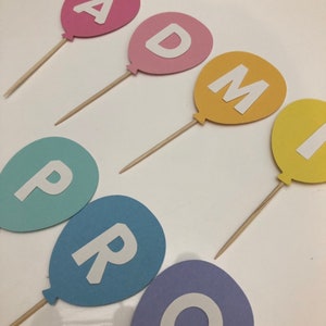 Balloon Cupcake Toppers, Cupcake Toppers, Colorful Cupcake Toppers ...