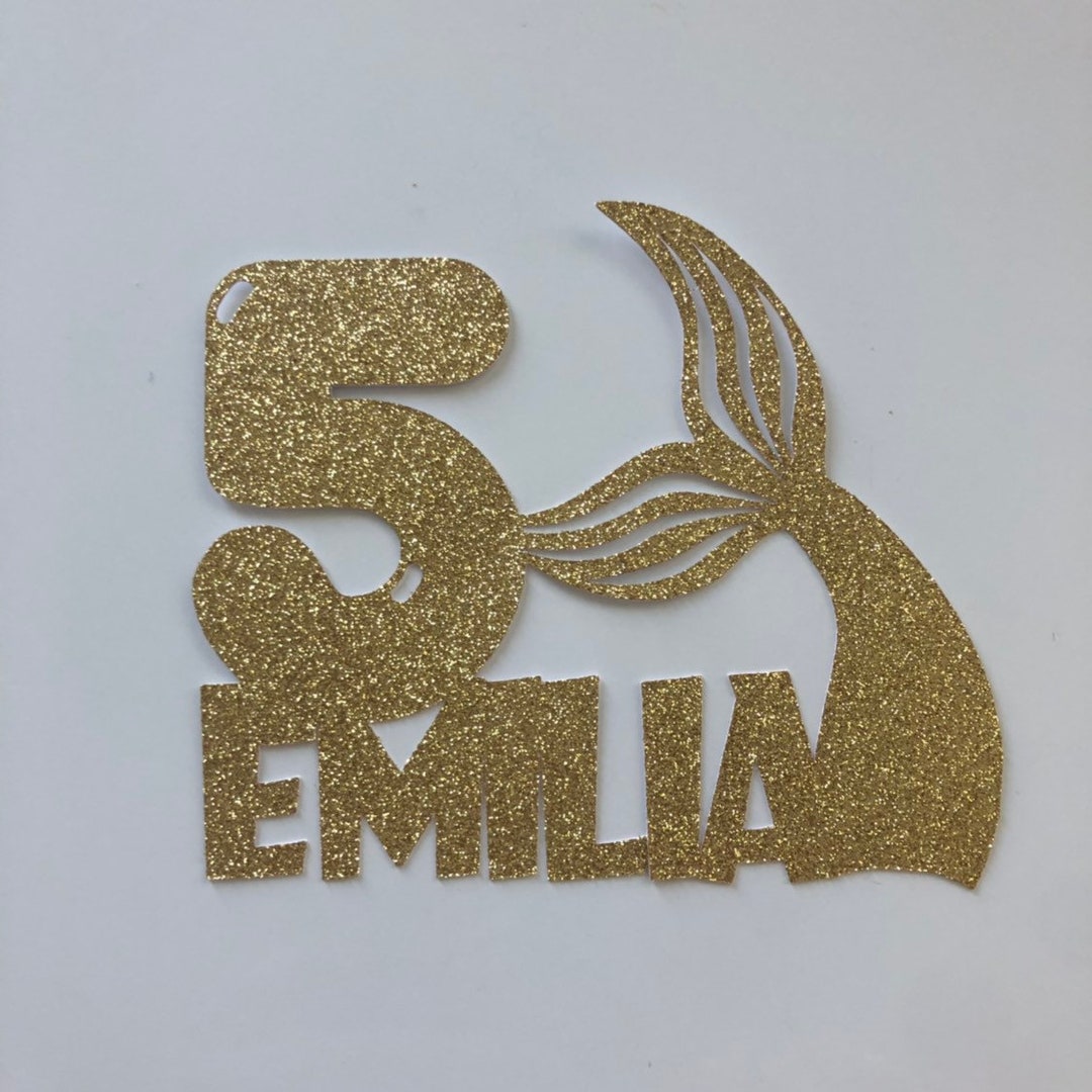Mermaid Cake Topper, Mermaid Birthday Cake Topper, Gold Cake Topper ...