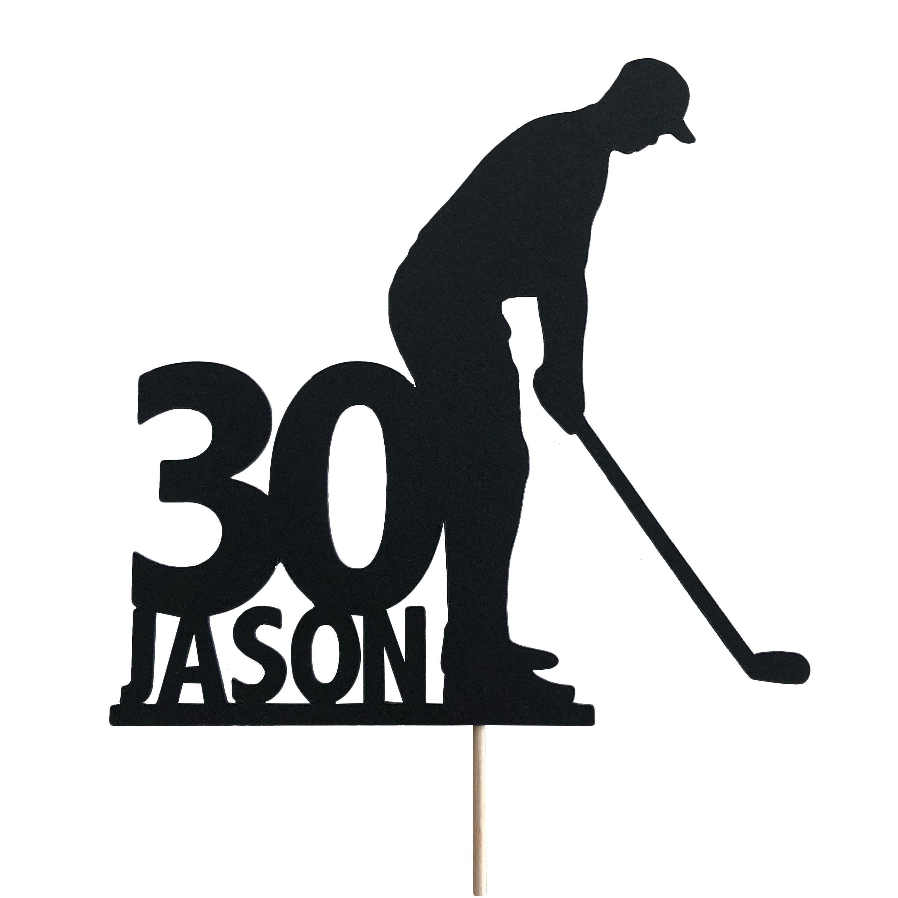 Golf cake topper Golf player cake topper Gold birthday cake | Etsy