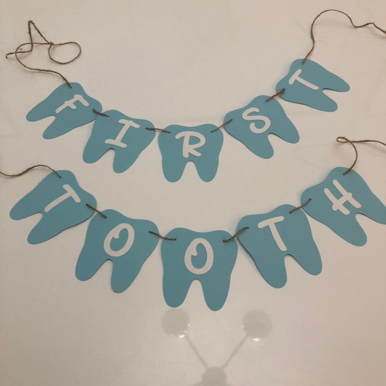 First tooth banner Teething party banner teething banner | Etsy
