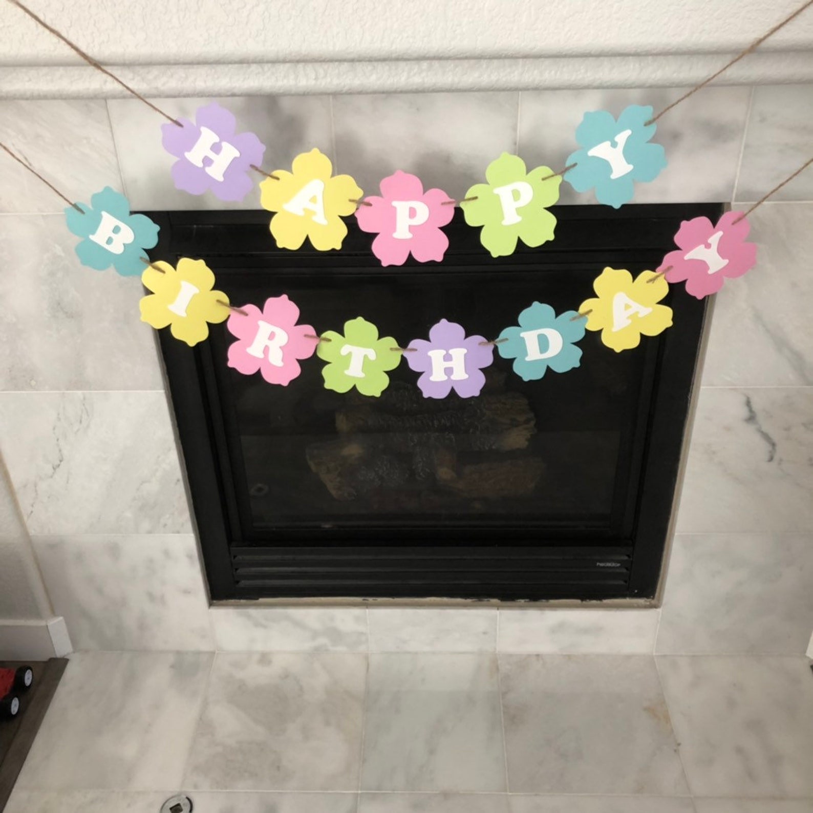 Colorful happy birthday banner flower birthday banner flower | Etsy