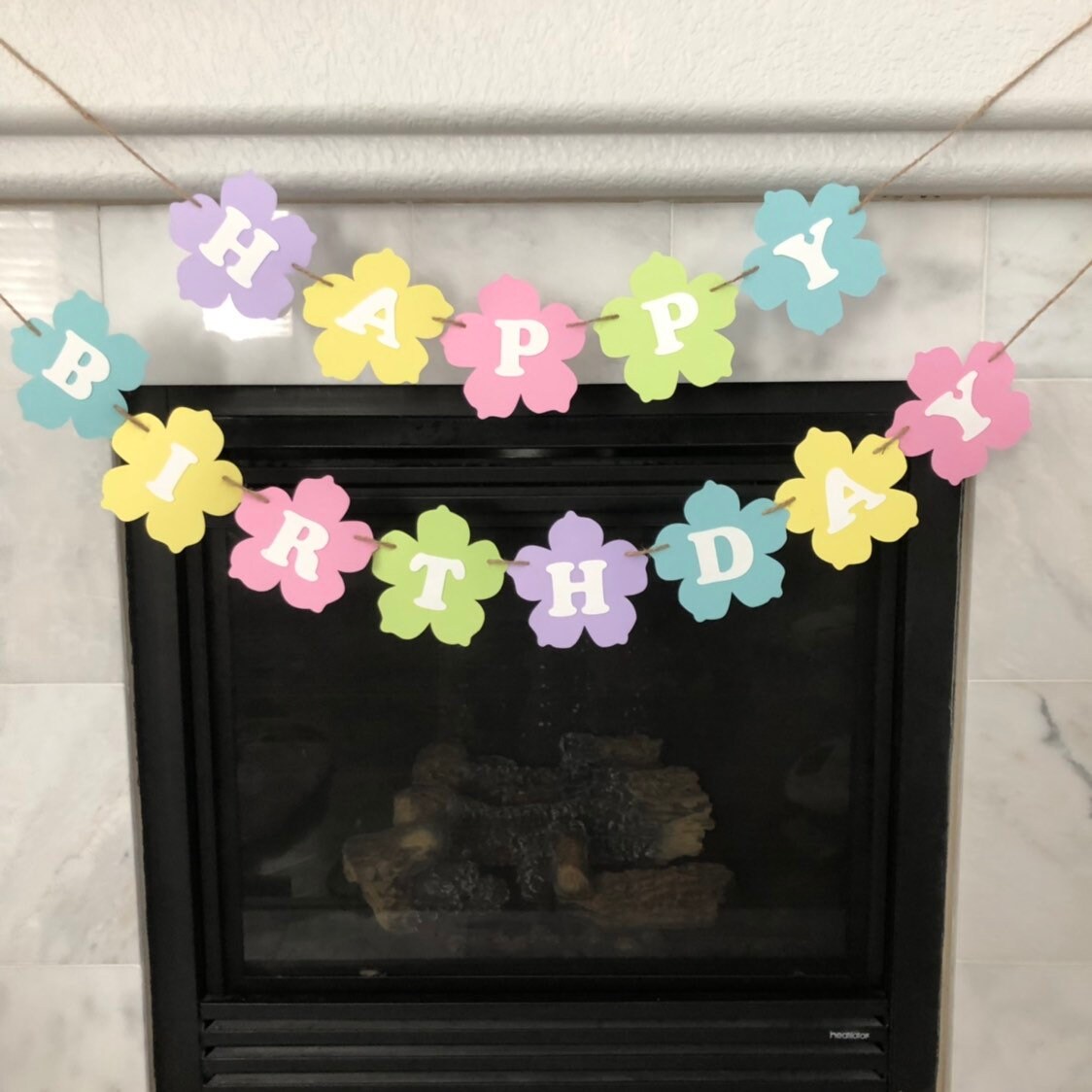 Colorful happy birthday banner flower birthday banner flower | Etsy