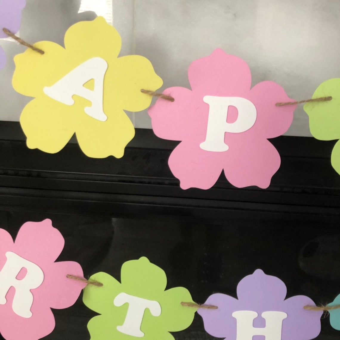 Colorful happy birthday banner flower birthday banner flower | Etsy