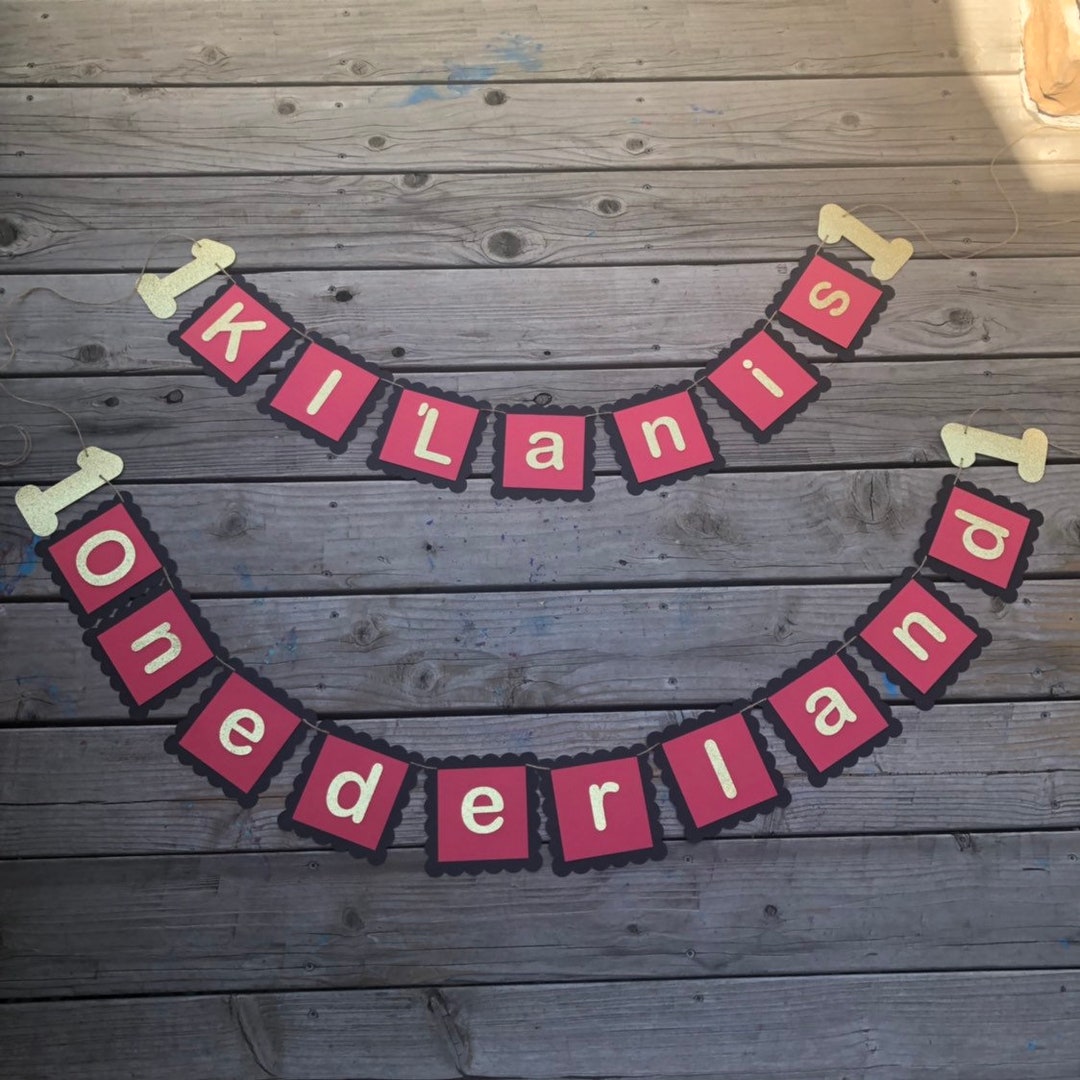 Alice in Wonderland Themed Banner, Onederland Banner, Onederland Party ...