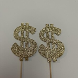Dollar Sign Cupcake Toppers, Dollar Sign Toppers, Money Cupcake Toppers ...