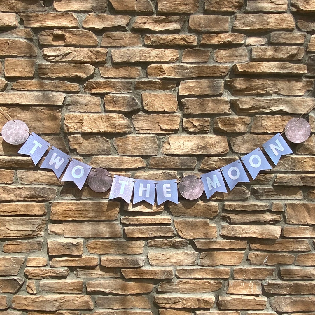 Two the Moon Birthday Banner, Galaxy Birthday Banner, Outer Space Party ...