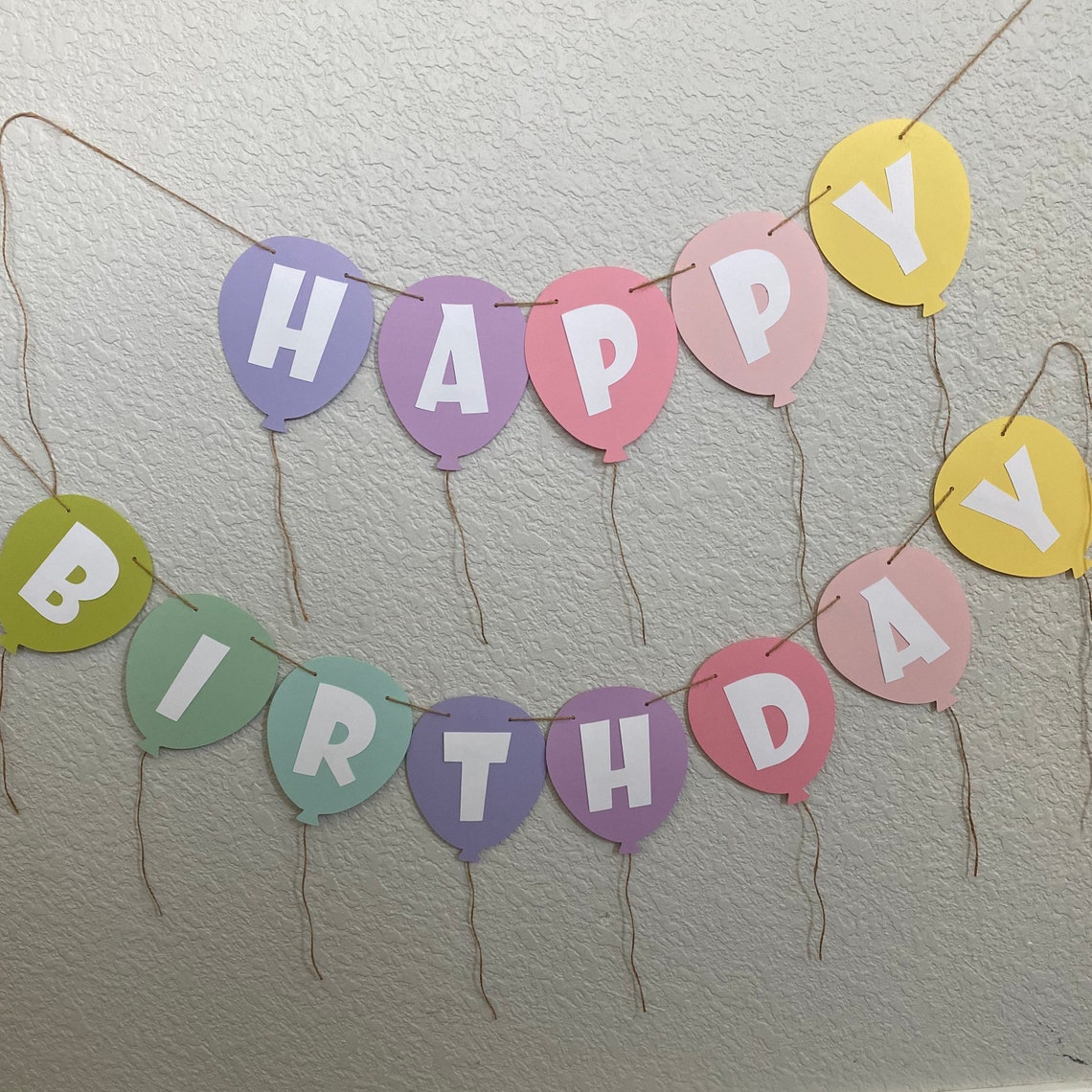 Balloon Banner, Happy Birthday Banner, Colorful Birthday Banner ...