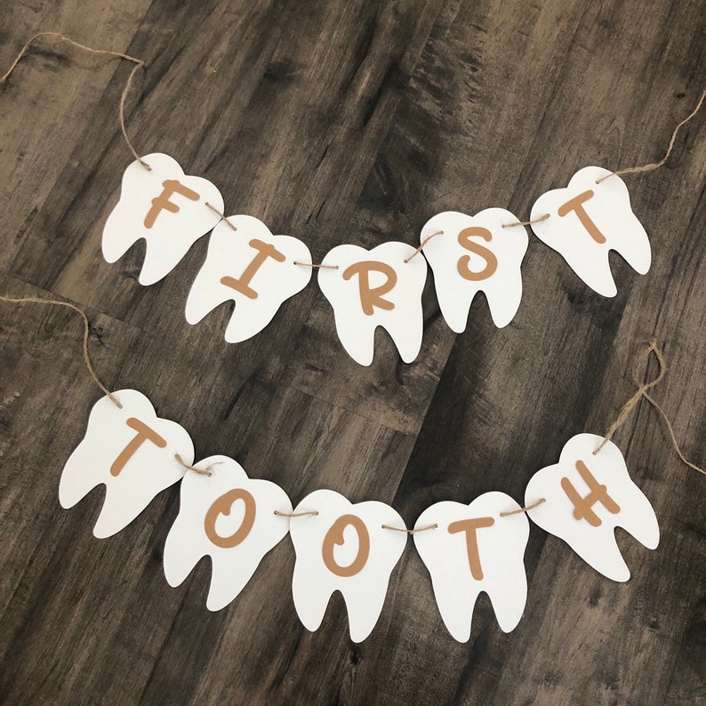 First tooth banner Teething party banner teething banner | Etsy