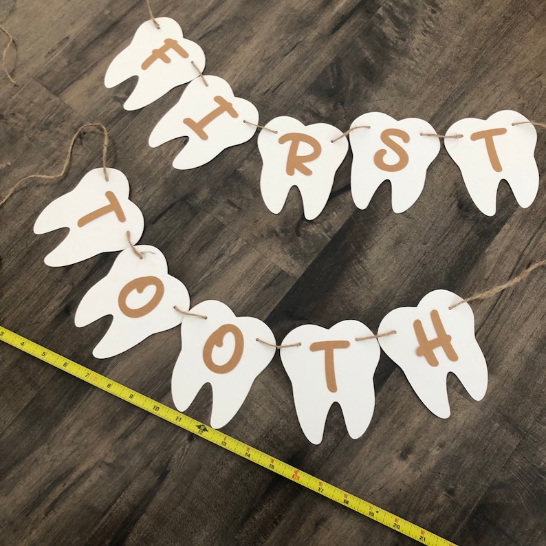 First tooth banner Teething party banner teething banner | Etsy