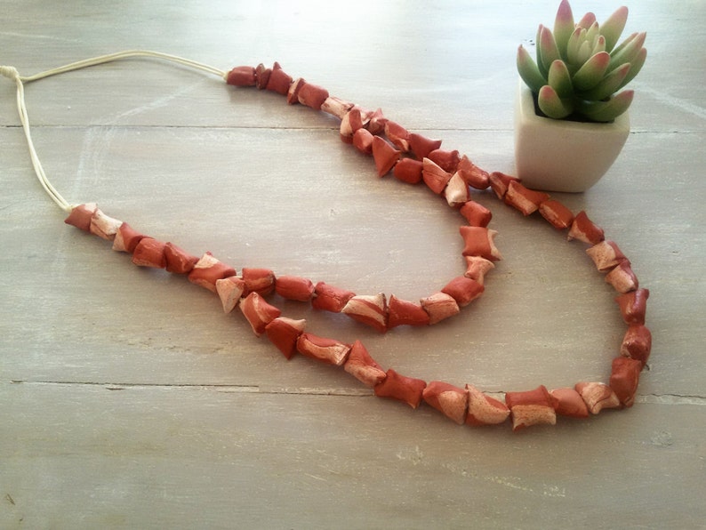 Earthy Clay Necklaceterracotta Necklacegeometric Etsy