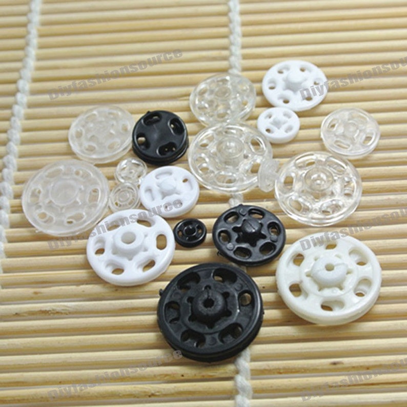 1000set KAM Snaps Fasteners Press Studs Invisible Poppers Plastic ...