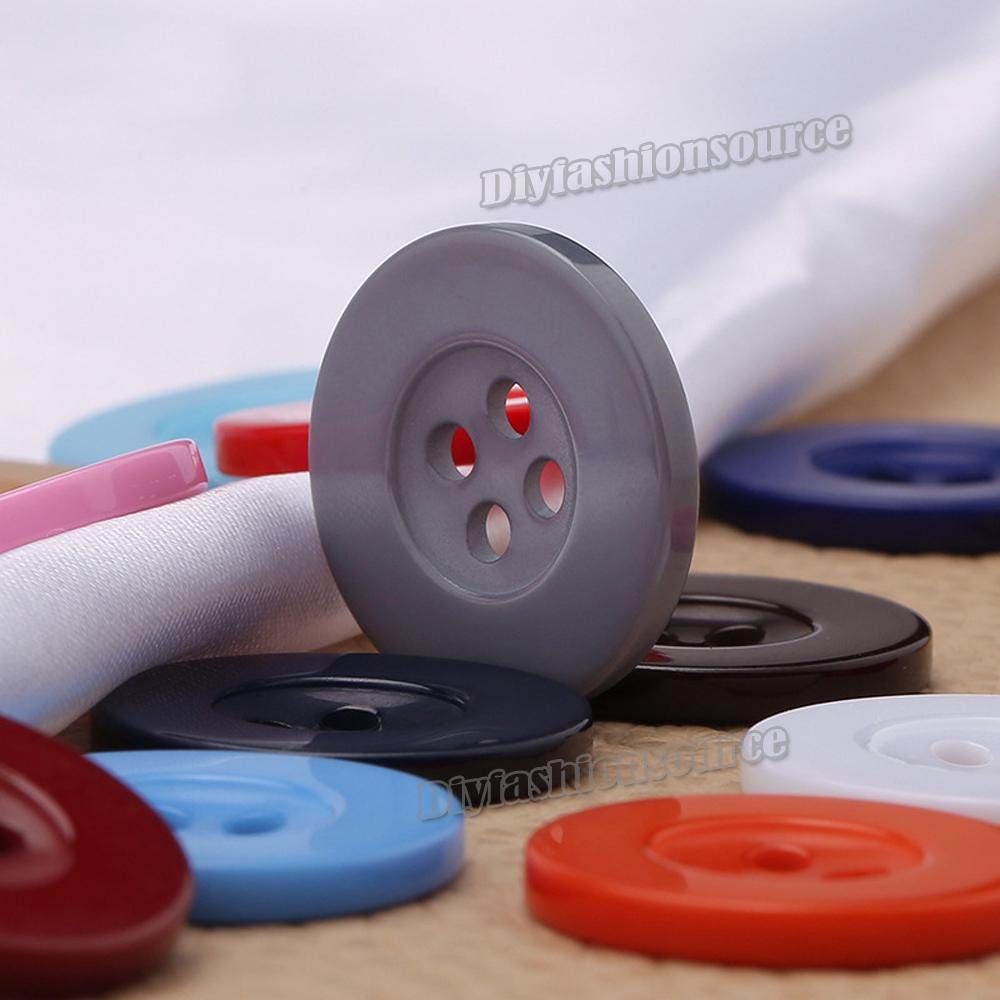 100pcs 4-holes Small Large Round Coat Fasteners Resin Sew-on Sewing ...