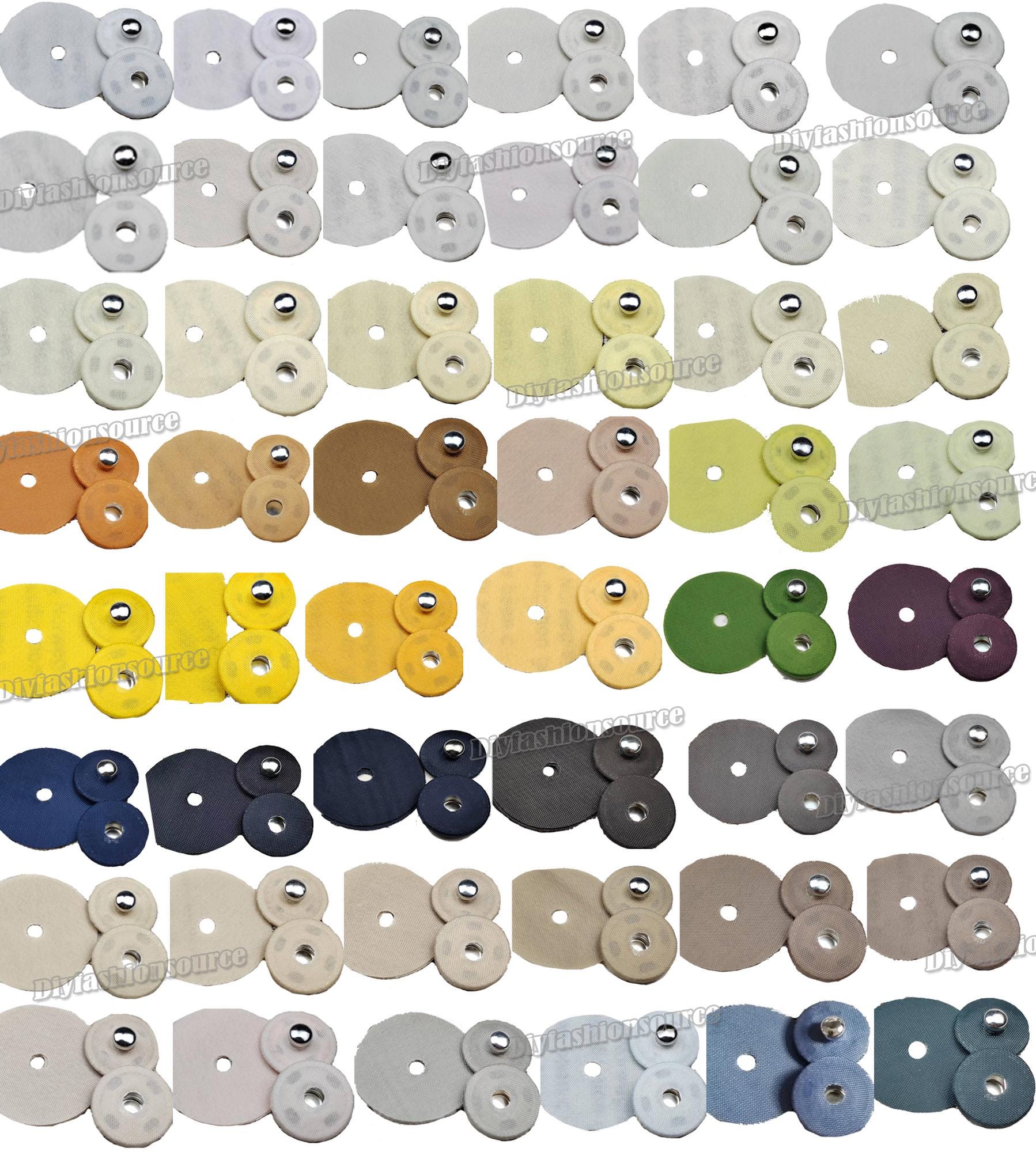 10set Fabric Covered Metal Sew-on Invisible Snap Fastener Press Studs ...