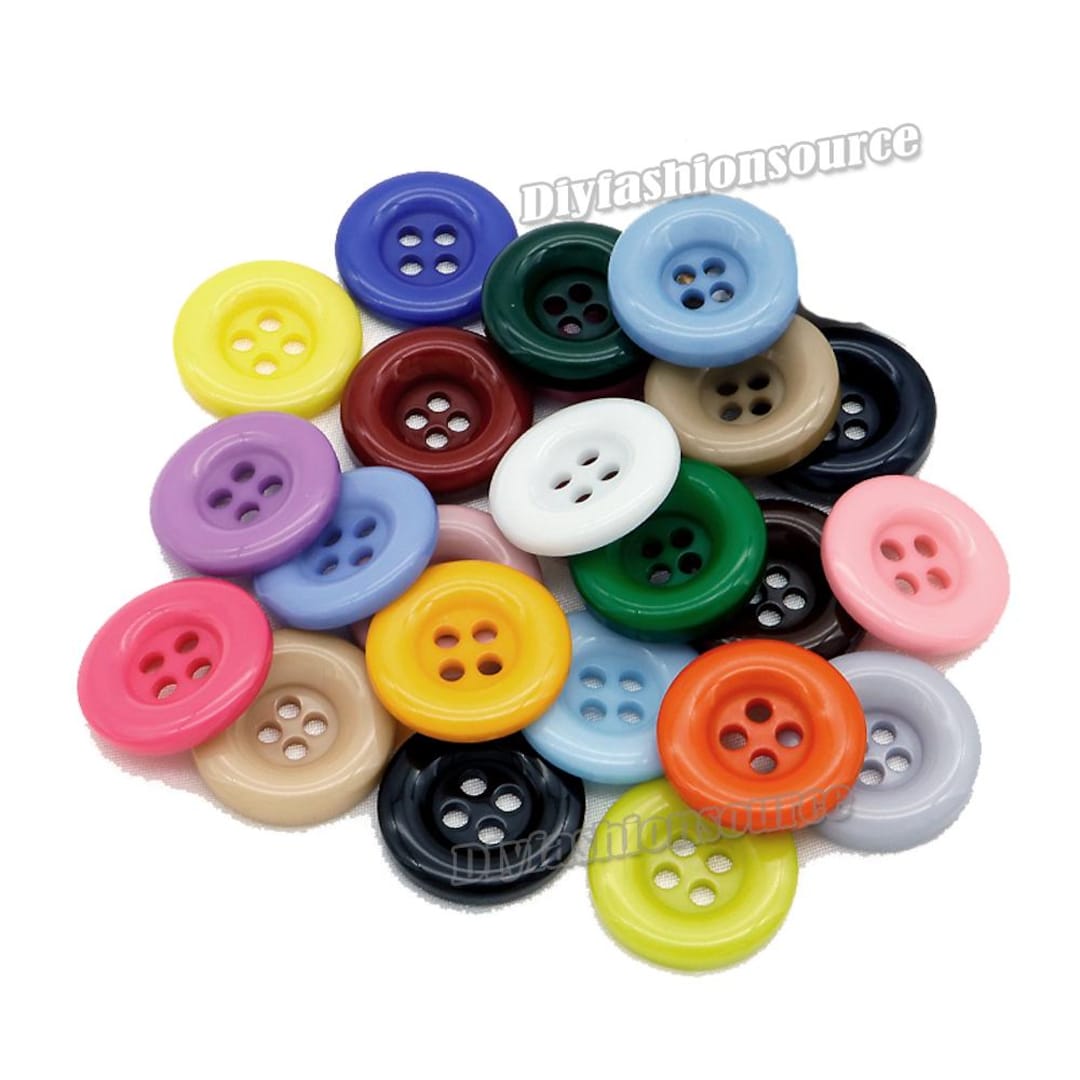 10/50pcs 20color Pick 4-holes Small Large Round Coat Fasteners Resin ...