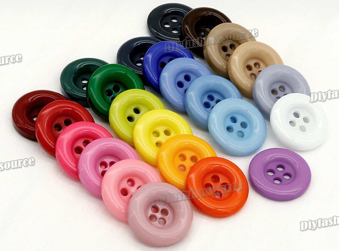 10pcs 31color Pick 4-holes Large Round Coat Fasteners Resin Sew-on ...