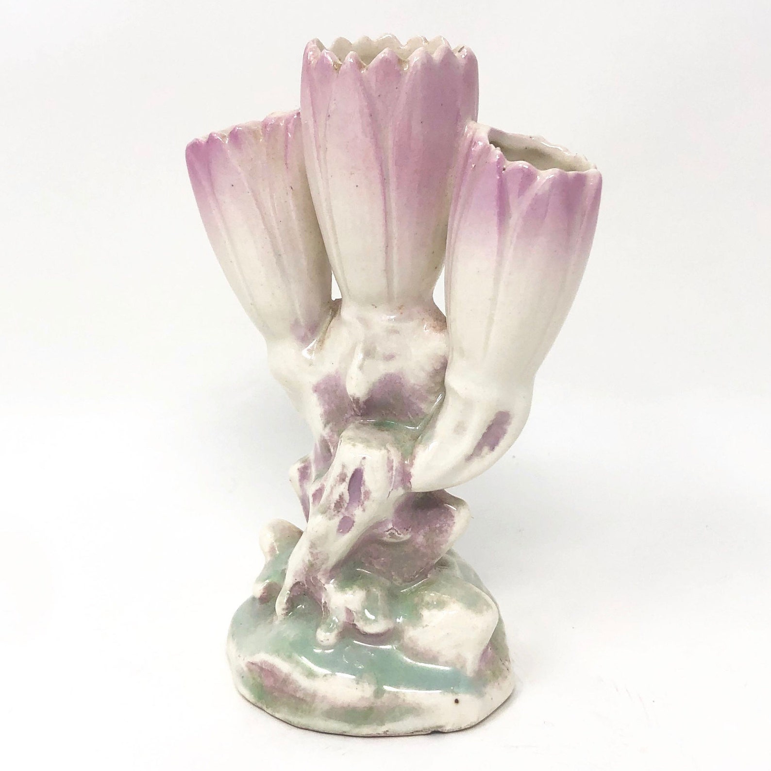 1940s Czechoslovakia Triple Bud Vase Handpainted Lustre Czech | Etsy