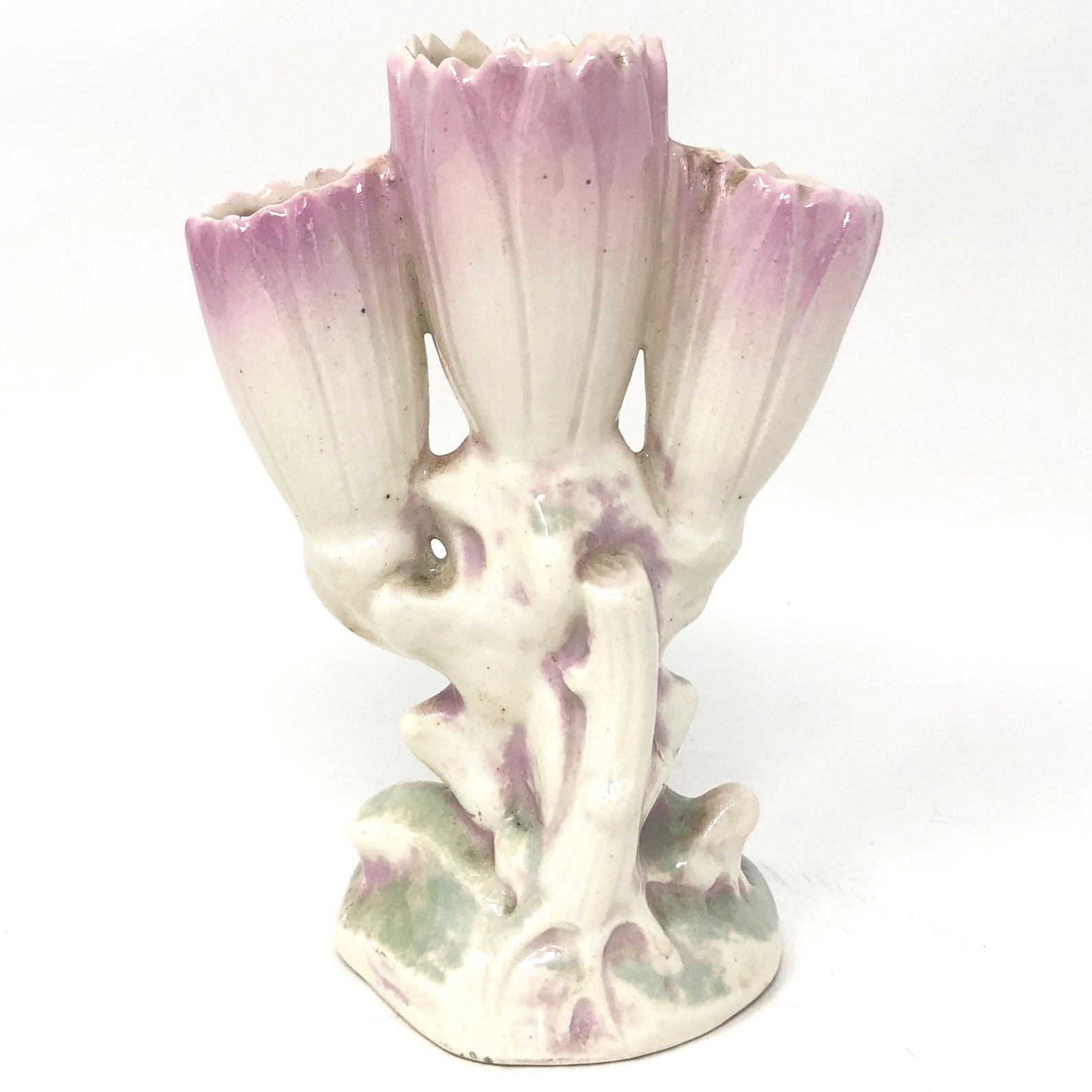 1940s Czechoslovakia Triple Bud Vase Handpainted Lustre Czech | Etsy