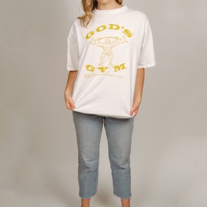 Vintage God's Gym T-shirt XL White 80s Weight Lifting - Etsy