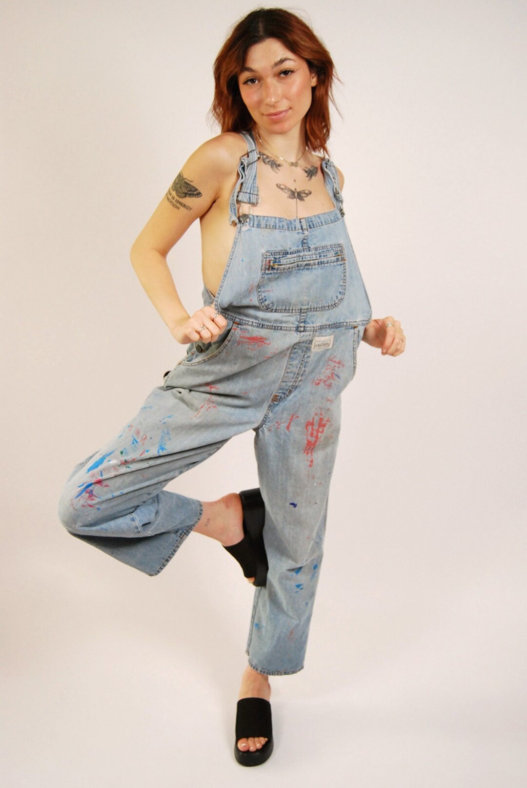 Vintage Painter Overalls XL Blue 90s Denim Distressed Women - Etsy