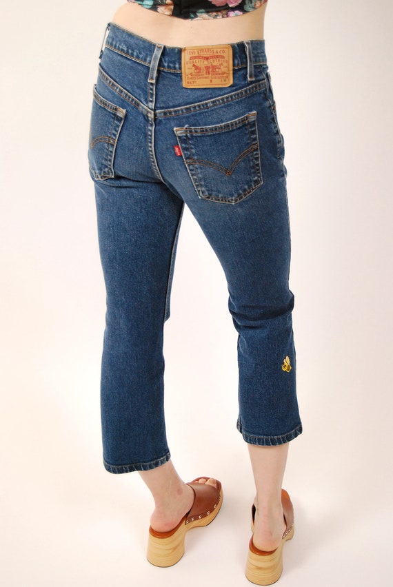 Levis 517 Jeans (5) vintage dark blue 90s bootcut emb… - Gem