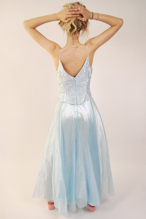 Vintage Princess Gown (S) light blue 90s prom dress s… - Gem