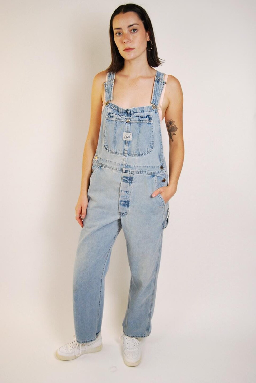 Vintage Denim Overalls L Faded Light Blue 90s Lee Dungaree Men Women ...