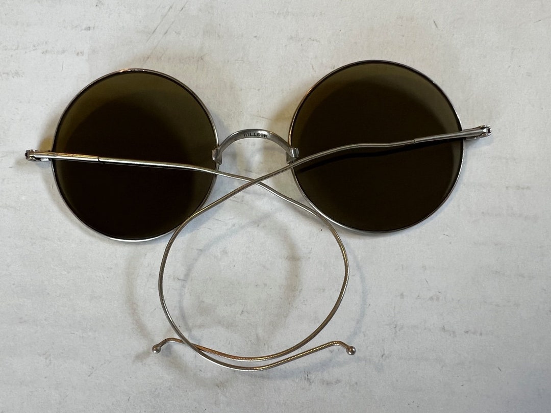 Antique Thin Wire Rim Round Lens Sunglasses - Etsy