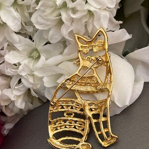 Vintage 80's AJC Signed Gold-tone Cat Kitten Fun Brooch Pin - Etsy